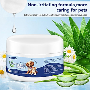 Havenfly Dog Ear Wipes, Eye Wipes for Cats, Dog Tear Stain Remover Wipes, Pet Eye Wipes for Discharge and Crust (60 Packs)