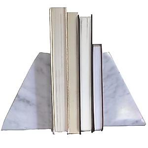 Heavy Marble Bookends for Shelves -Book Ends for Office décor - Book Holders for Shelves -Book dividers for Shelves