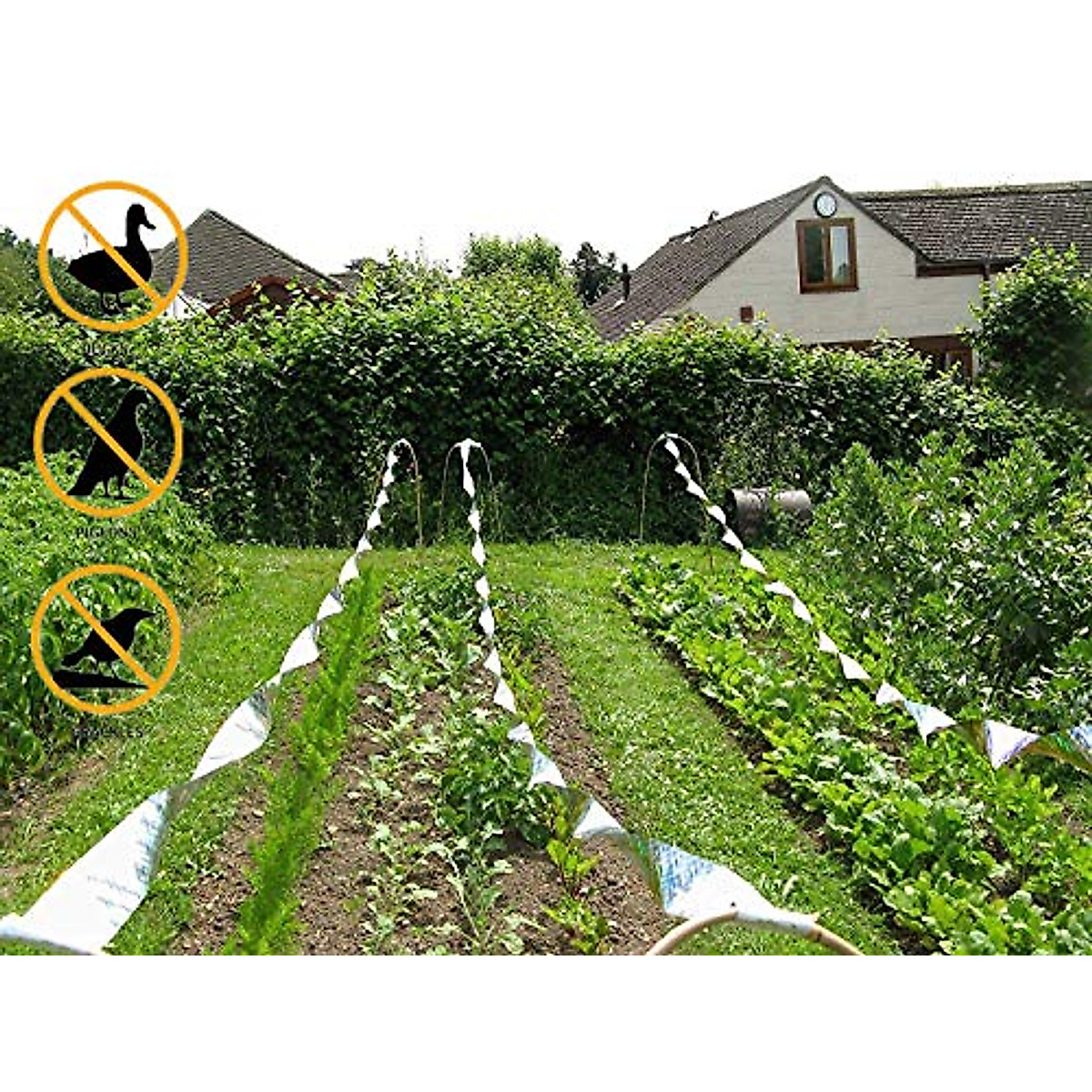 TooDeal 2PCS Bird Scare Repellent Flash Tape Holographic Deterrent Devices for Pigeon - Repellant Products to Prevent Birds from Hitting Windows/House - Reflective Ribbon