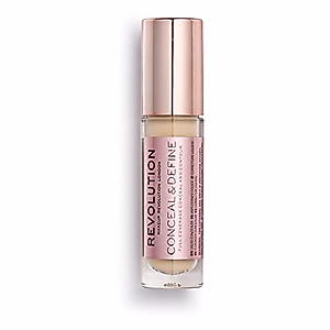 Makeup Revolution Conceal & Define Concealer, Full Coverage Makeup Concealer, Matte Finish & Long Wear, For Fair Skin Tones, Vegan, C6, 4ml