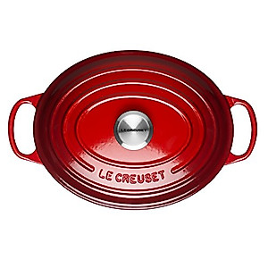 Le Creuset Enameled Dutch Oven Cast Iron Signature Oval Casserole, 40cm, 15.5 Qt, Cerise