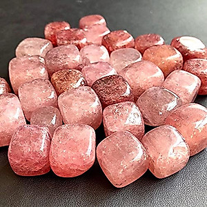 100g Natural Strawberry Crystal Gravel Round Stone Crystal Stone Fish Tank Flower Pot Decoration Stones