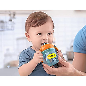 Baby Daycare Bottle Bag Labels, Self-Laminating, Waterproof Write-On Name Stickers, Assorted Sizes & Colors, Pack of 64