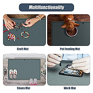 JOHAMOO Under Sink Mat Waterproof, 34" x 22" Silicone Kitchen Cabinet Liner, Bathroom Basin Cabinet Protector Drip Tray Gray