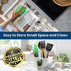 [21-PCS] Magic Bag Sealer Stick, Chip Clips Bag Sealer Stick, Stay Fresh Bag Sealer Sticks, Plastic Closure Rods - 5 Diffrent Sizes Eco-Friendly Keep Plastic Bags Airtight Watertight & Food Fresh