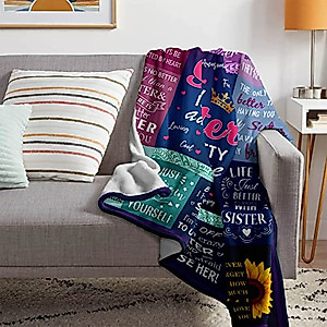 Gevuto Sisters Gifts from Sister Blankets, Graduation Gifts for Sister Throw 50" x 60", Sister Birthday Gifts from Sister, Soul Sister Gifts, Birthday Gifts for Sister, Sister Gifts to My Bestie