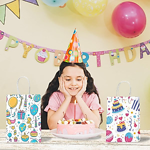 OTURGC Gift Bags 15 Pcs 5.9X3.1X8.2 Paper Bags with Handles bulk,Party Favor Bags Birthday Wedding Mother's Day gift bags Small Paper Shopping Bags,Colorful Retail bags (Balloons)