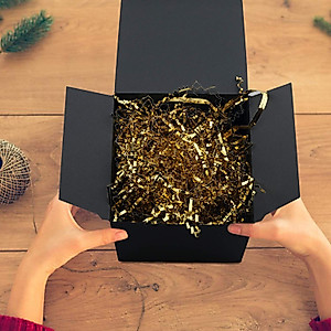 15 Pcs Black Gift Box, 6 x 6 x 6" Gift Boxes with Lids Recycled Kraft Paper Cardboard Boxes Gift Favor Boxes Bridesmaid Proposal Boxes for Party, Wedding, Birthday, Christmas, Crafting, Cupcake