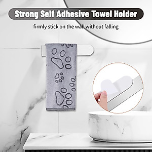 Azuibah Hand Towel Holder, Self Adhesive Bathroom Towel Holder, SUS 304 Stainless Steel Hand Towel Holder for Bathroom, Brushed Towel Holder for Bathroom Wall, Hand Towel Racks for Bathroom, Kitchen
