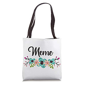Meme Gifts From Grandkids Floral Personalized Name Gift Tote Bag