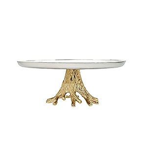 Cake Plate Tray Platter Server Gold Branch by Godinger -12 inches