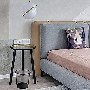 NUOBESTY Black Waste Basket 1pc Mesh Wastebasket Iron Wire Garbage Trash CanWaste Paper Trash Can, Waste Basket, Paper Basket, for Office Home Bedroom Office Toilet Kitchen Round Mesh Waste Bin