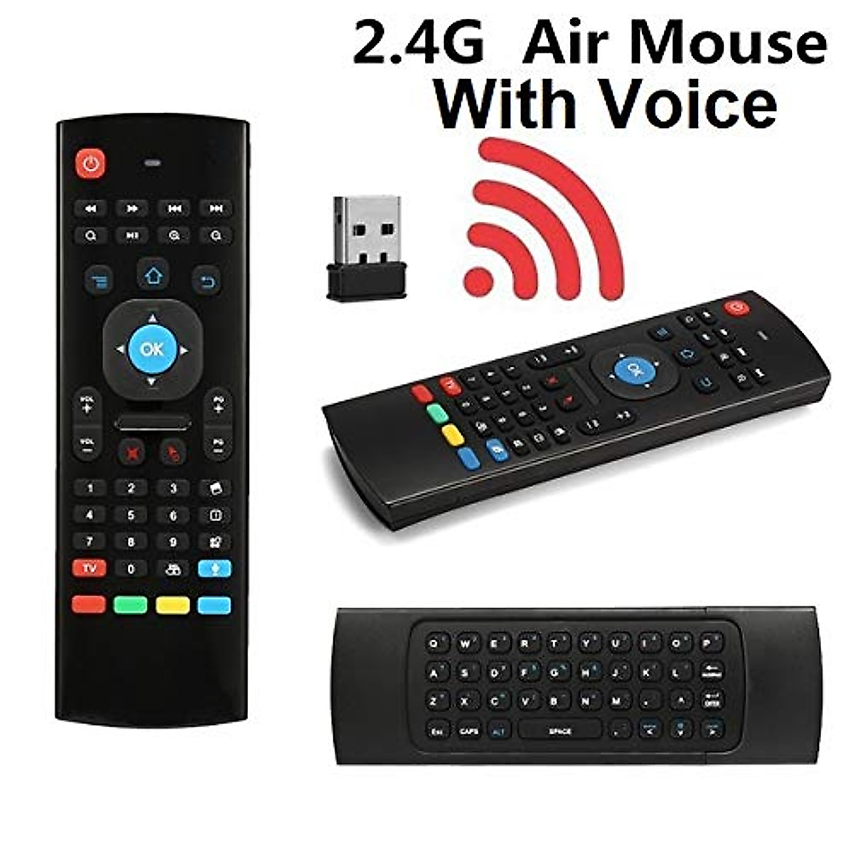 Favormates Air Remote Mouse MX3 Pro,2.4G Backlit Kodi Remote Control,Mini Wireless Keyboard & Infrared Remote Control Learning, Best for Android Smart Tv Box HTPC IPTV PC Pad Xbox Raspberry pi 3