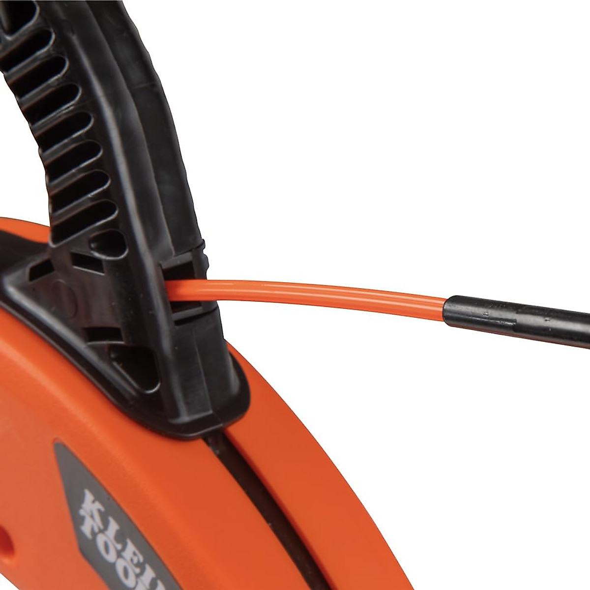 Klein Tools 56380 Non-Conductive Electrical Fish Tape, Multi-Groove Fiberglass Wire Puller with Steel Leader, 100-Foot x 3/16-Inch