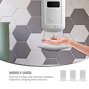 Yardwe Serving Tray 3pcs soap Dispenser Tray Hand Gel Dispenser Holder Laundry drip Trays Spray Drip Tray Hand soap Dispenser Wall Laundry Stand Soap Catch Tray Leakproof White abs