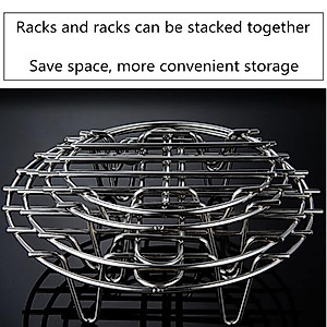 3 Pack Round Cooling Steaming Cake Rack, Stainless Steel Circular Wire Baking Rack for Air Fryer, Stockpot, Pressure Cooker (6/7/8 Inch)