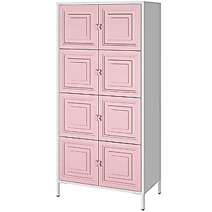 MIOCASA Metal Locker with 8 Doors Storage Cabinet Home and School Storage Organizer Steel Cabinet for Clothes,Bags,Toys and Book (S-Locker-08)
