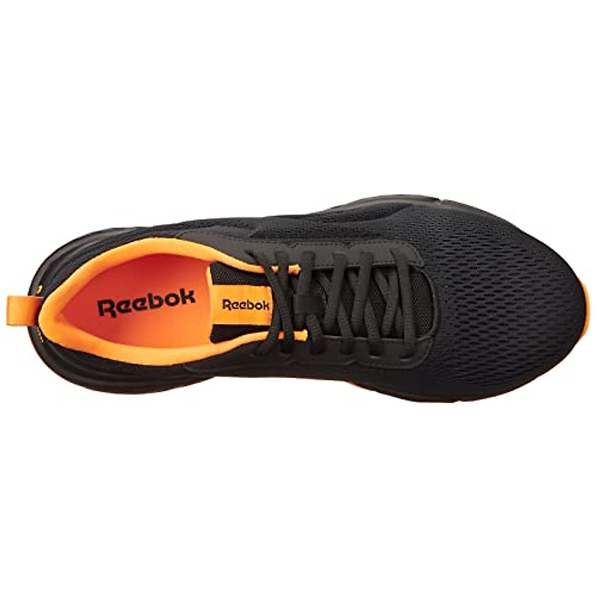 Amazon Essentials by Reebok Men's All Day Comfort Slip-Resistant Alloy-Toe Safety Work Shoe, Black/Orange, 11.5