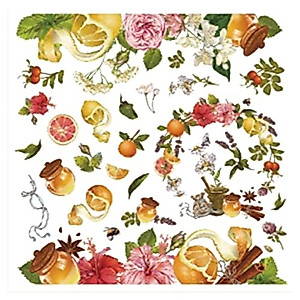 Fruit Rub on Stickers, 6 x 6 inch Sheet - Dry Rub-On/Off Transfers Stickers for Furniture Crafts Decorating