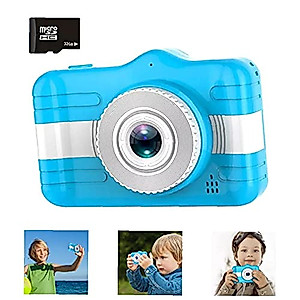 Liadance Kids Digital Camera 3.5inch Screen with 32GB SD Card 1080P HD Video Cute Cartoon Camera for Child Gifts Blue,Camera