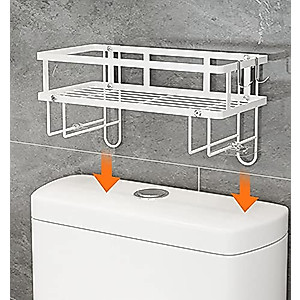 tristonsong 2-Tier Bathroom Over The Toilet Storage Shelf Countertop Organizer Kitchen Storage Organization with Wire Bracket Black