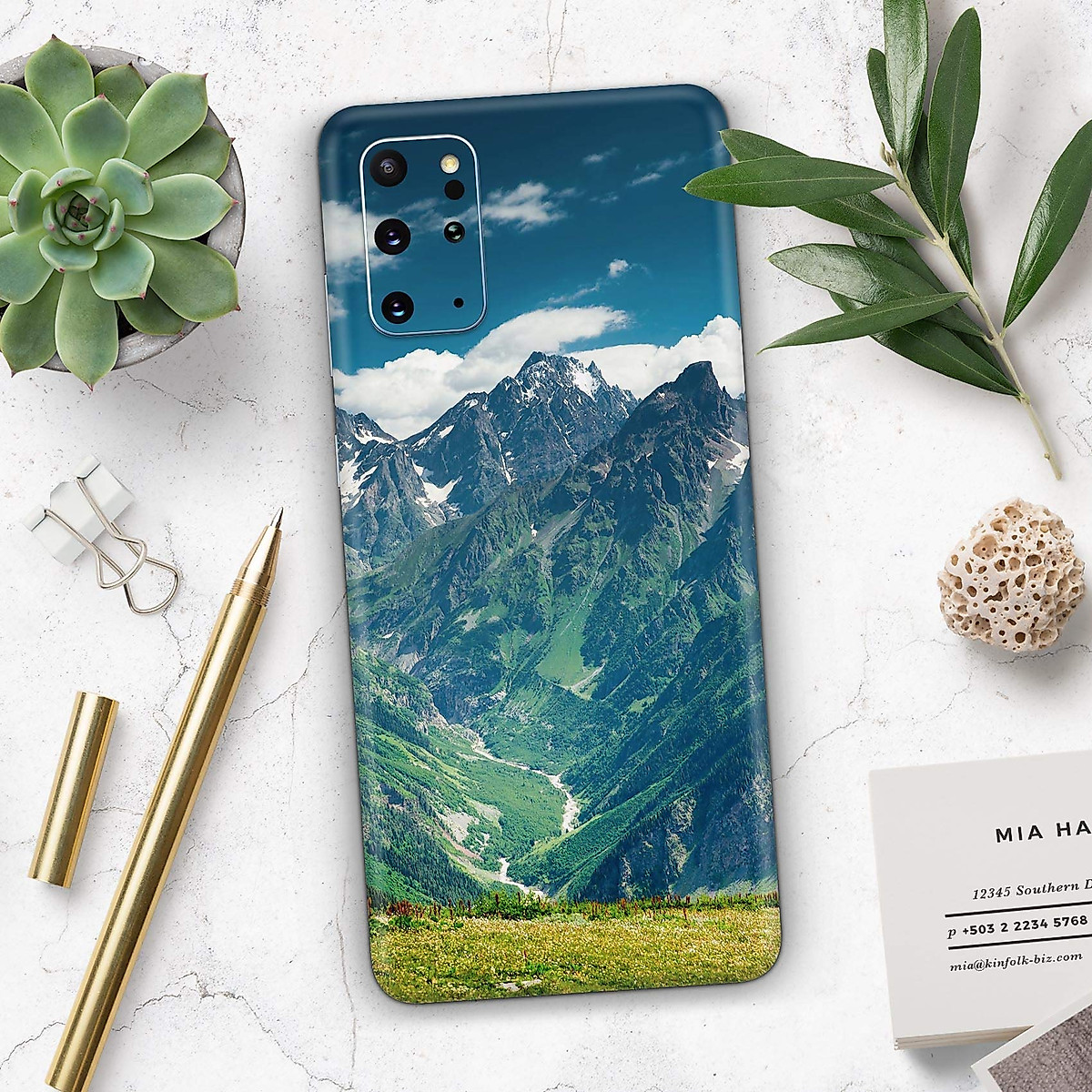 DesignSkinz Scenic Mountaintops Protective Vinyl Decal Wrap Skin Cover Compatible with The Samsung Galaxy S20 (Screen Trim & Back Glass Skin)