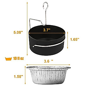 Hisencn Grease Cup with 15 Pack Aluminum Foil Drip Cups for Charbroil Grills, Grease Tray Cup for Masterbuilt 30-inch Propane Smoker and Kenmore Outdoor Grills with Clip