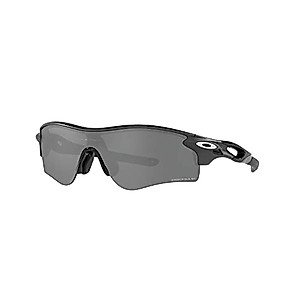 Oakley Men's OO9206 Radarlock Path Low Bridge Fit Rectangular Sunglasses, Hi Res Carbon/Prizm Black Polarized, 38 mm