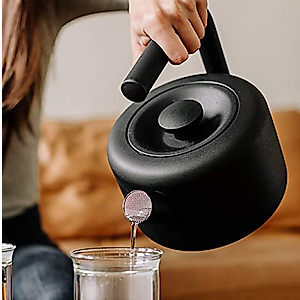 Fellow Clyde Stovetop Tea Kettle - Modern Twist on a Whistling Teapot, Stainless Steel Kettle, Matte Black, 1.7 Liter