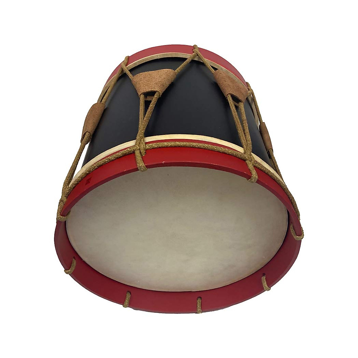 Schooner Bay Co. - 16" Civil-Revolutionary War Style Red and Blue Wooden Marching Drum with Drum Sticks and Strap- Antique Reproduction