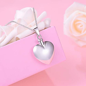 BEILIN Memorial Gift Love Heart Cremation Jewelry 925 Sterling Silver Keepsake Ash Forever in My Heart Urn Pendant Necklace for Ashes