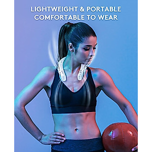 TADAFGIRL Neck Air Conditioner Portable, Kiddgo 5 Turbo Portable Neck Fan 3D Airflow Cooling Neck Fan,10000mAh Neck Fans Portable Rechargeable, 3 Speeds Wearable Air Conditioner Neck Cooler (White)