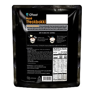 C O'Food Rose Spicy Carbonara Tteokbokki, Gluten-Free Korean Rice Cakes, Authentic Spicy Korean Street Food Snack, Ready to Eat, No MSG, No Corn Syrup, Pack of 1