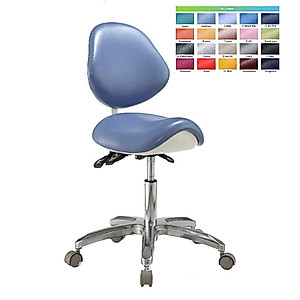 SoHome Two-Way Adjustment Dental Saddle Chair Doctor's Stool PU Leather Medical Mobile Chair