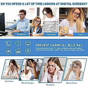 AIMISUV 5 Pack Reading Glasses for Women Men, Blue Light Blocking Computer Readers UV Glare(Multicolor, 1.5x)
