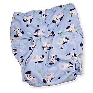 Rearz - Puppies - Adult Pocket Diaper (Minky Fabric) Blue