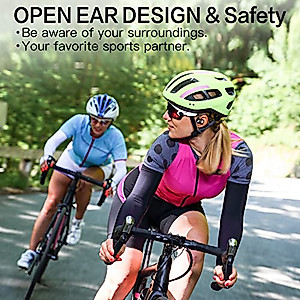 Open Ear Headphones Wireless Bluetooth, Air Conduction Earbuds Bluetooth 5.3 For Sports, 20h Playtime Touch Control Headset For Running, Cycling, Hiking, Driving，Earphones Gift for Men Women(Black)