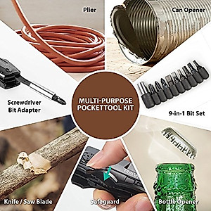 GETUHAND Multitool Pocket Knife 8-in-1 Multipurpose Tool with Folding Knife Pliers,Sheath and Bit Set Kit in Durable Black Oxide Stainless Steel for Hiker, Hunter, Solid Reliable Multipurpose Knife