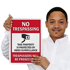 SmartSign "No Trespassing - This Property is Protected by Video Surveillance" Sign | 10" x 14" Aluminum