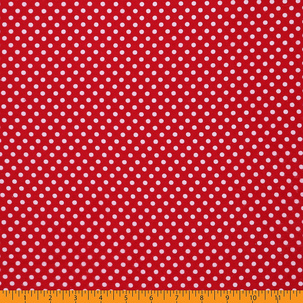 Mook Fabrics Flannel PRT Polka Dot, Red/White Cut by The Yard