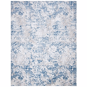 SAFAVIEH Amelia Collection Area Rug - 9' x 12', Grey & Blue, Modern Abstract Design, Non-Shedding & Easy Care, Ideal for High Traffic Areas in Living Room, Bedroom (ALA705F)
