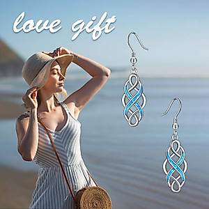 LUHE Celtic Earrings Sterling Silver Oxidized Good Luck Irish Vintage Celtic Knot Dangle Dangling Earrings Jewelry Dangles Gifts for Women