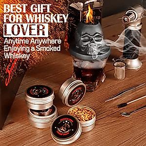 Cocktail Smoker Kit with Torch, Anmyox Whiskey Smoker Infuser Kit with Gift Box, Bourbon Whiskey Set Gift for Men,Skull old Fashioned Smoker Kit for Your Friends, Husband, Dad.（No Butane）