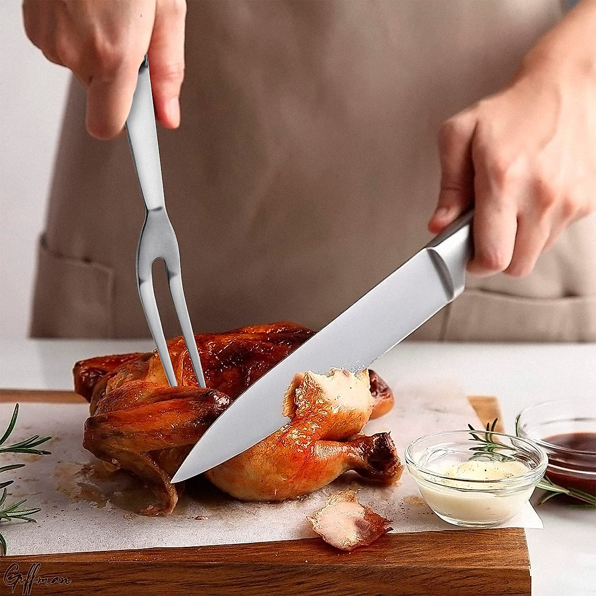 Browne Two Pronged Fork Tine Elite Pot - 11 in Kitchen Carving Fork For Meat - Salad Carving Forks Stainless Steel Heavy Appetizer Dessert Meat Fork - Tasting Forks Silver Flatware Forks For Party