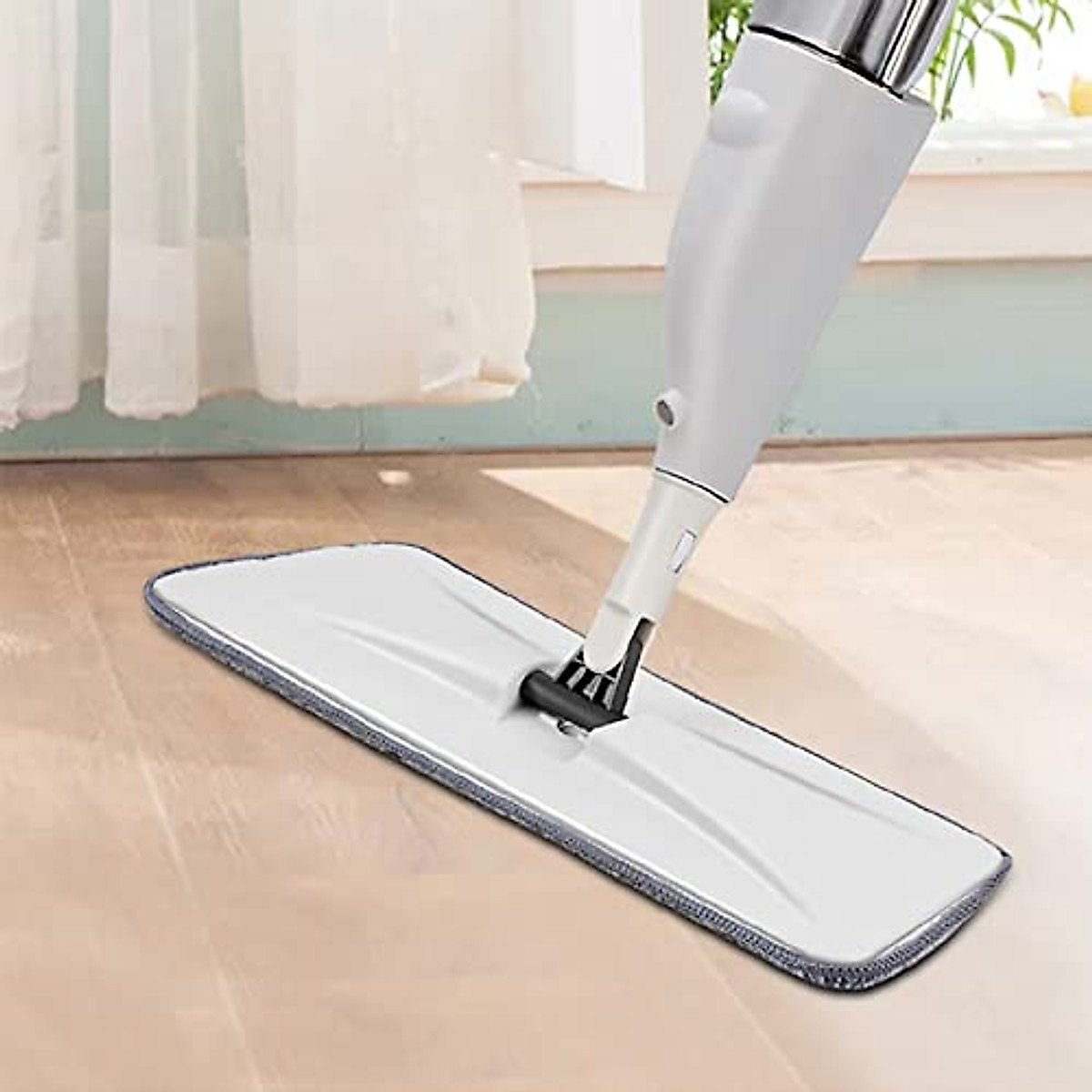 FAMKIT Microfiber Spray Mop for Floor Cleaning, Dry Long Handle Floor Mop with 0. 4L Refillable Bottle Washable Pads Scraper for Home Hardwood Laminate Ceramic Tile