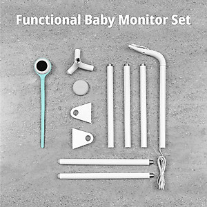 Lollipop Smart WiFi Baby Monitor (Cotton Candy) Bundle with Lollipop Floor Stand(White)-Camera with Breathing Detection and Sleep Tracking.Customized Floor Stand,Compatible with Lollipop Baby Monitor