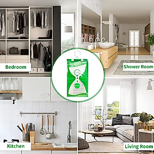 Wardrobe Dehumidifier Hanging Bags,7 Packs Moisture Absorber Deodorate Moistureproof Desiccant Use for Kitchen Bathroom Wardrobe,Closet Dehumidifier Bags