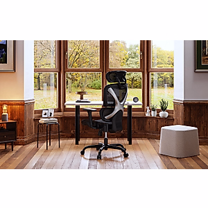 GABRYLLY Office Chair, Large Ergonomic Desk, High Back Computer Chair with Lumbar Support, 3D Armrest, Breathable Mesh, Adjustable Headrest with Tilt Function, Easy Assembly(Grey)