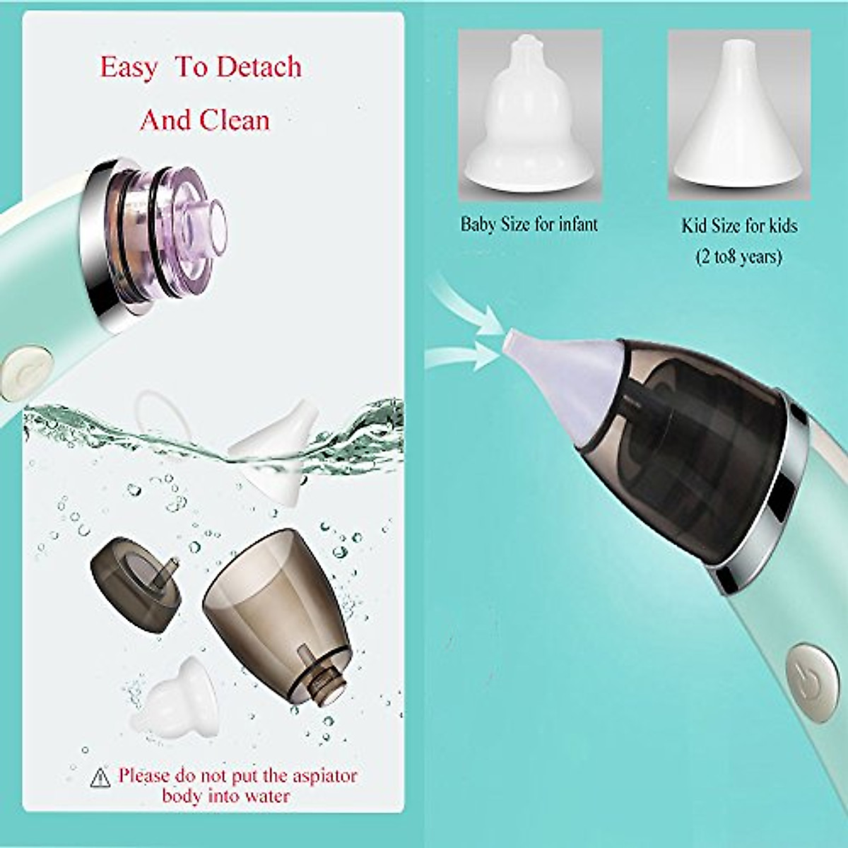Baby Nasal Aspirator, Electric Snot Sucker Nose Mucus Cleaner for Newborns and Toddlers, Rechargeable Automatic Booger Sucker for Babies with 5 Levels Suction