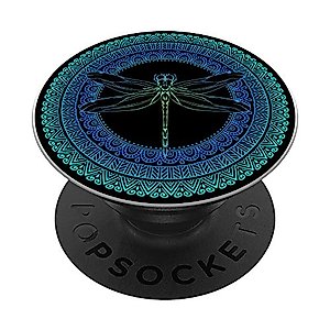 Spiritual Flow Sacred Fractal Geometry Mandala Dragonfly PopSockets PopGrip: Swappable Grip for Phones & Tablets